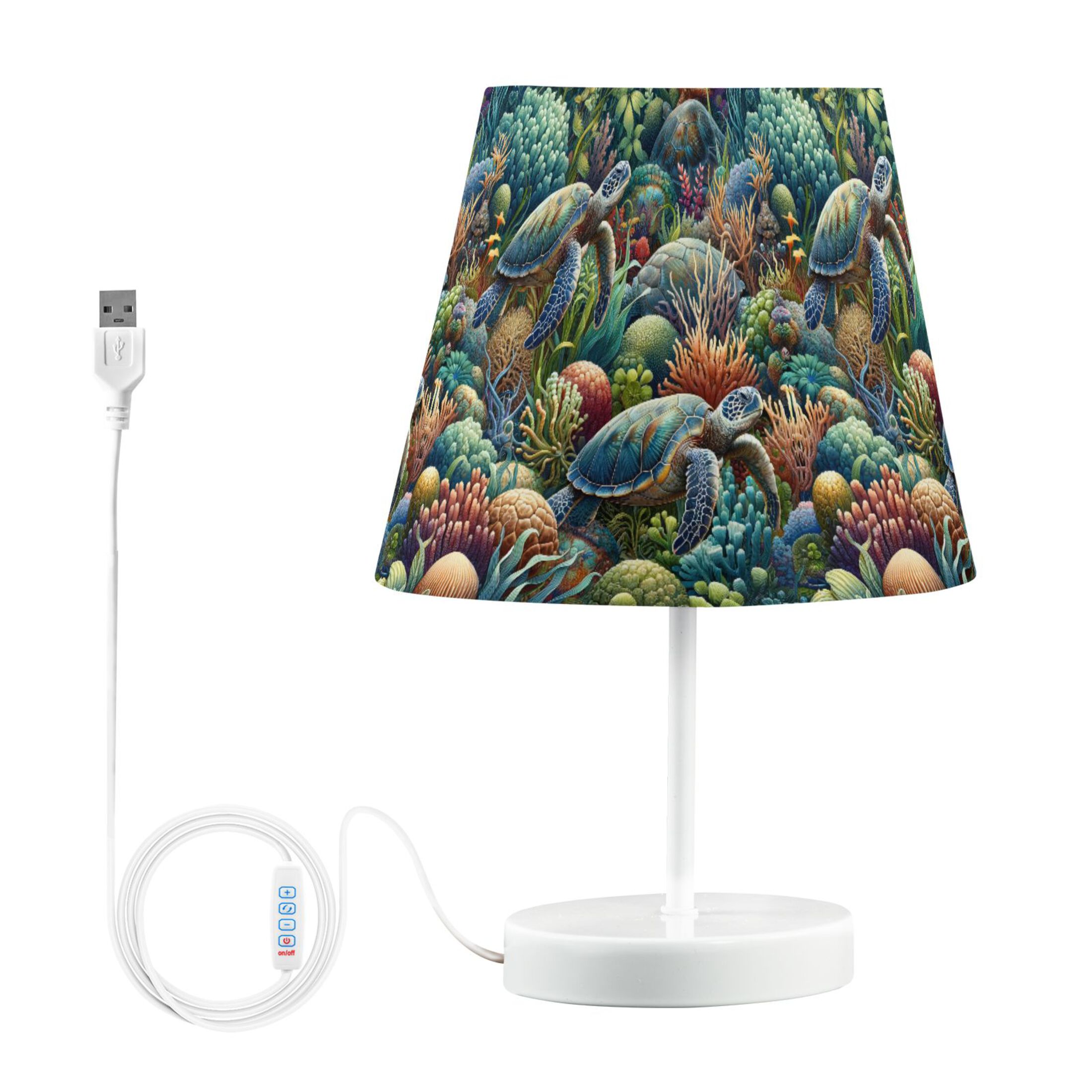 LED Desk Lamp Turtle Plants Coral Table Nightstand Lamps with 3 Color ...