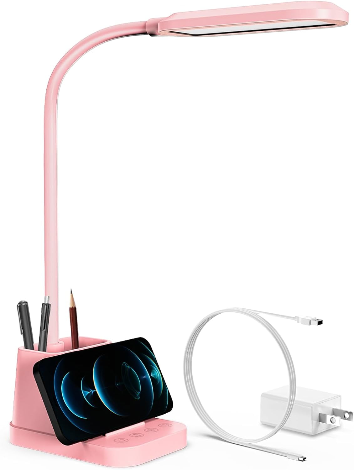 LED Desk Lamp with USB Charging Port, Study Table Light for Home Office ...