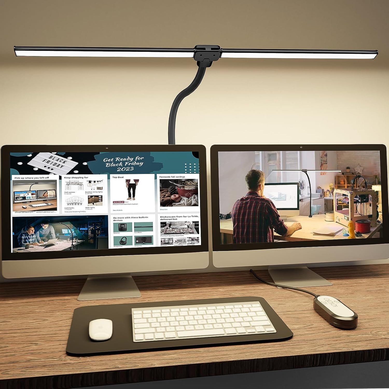 LED Desk Lamp for Home Office, 3000K Warm White Double Head Architect ...