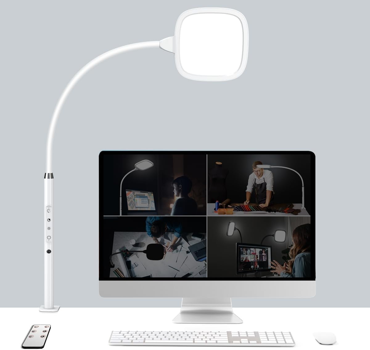 LED Desk Lamps for Home Office, Clamp Desk Video Conference Light for ...