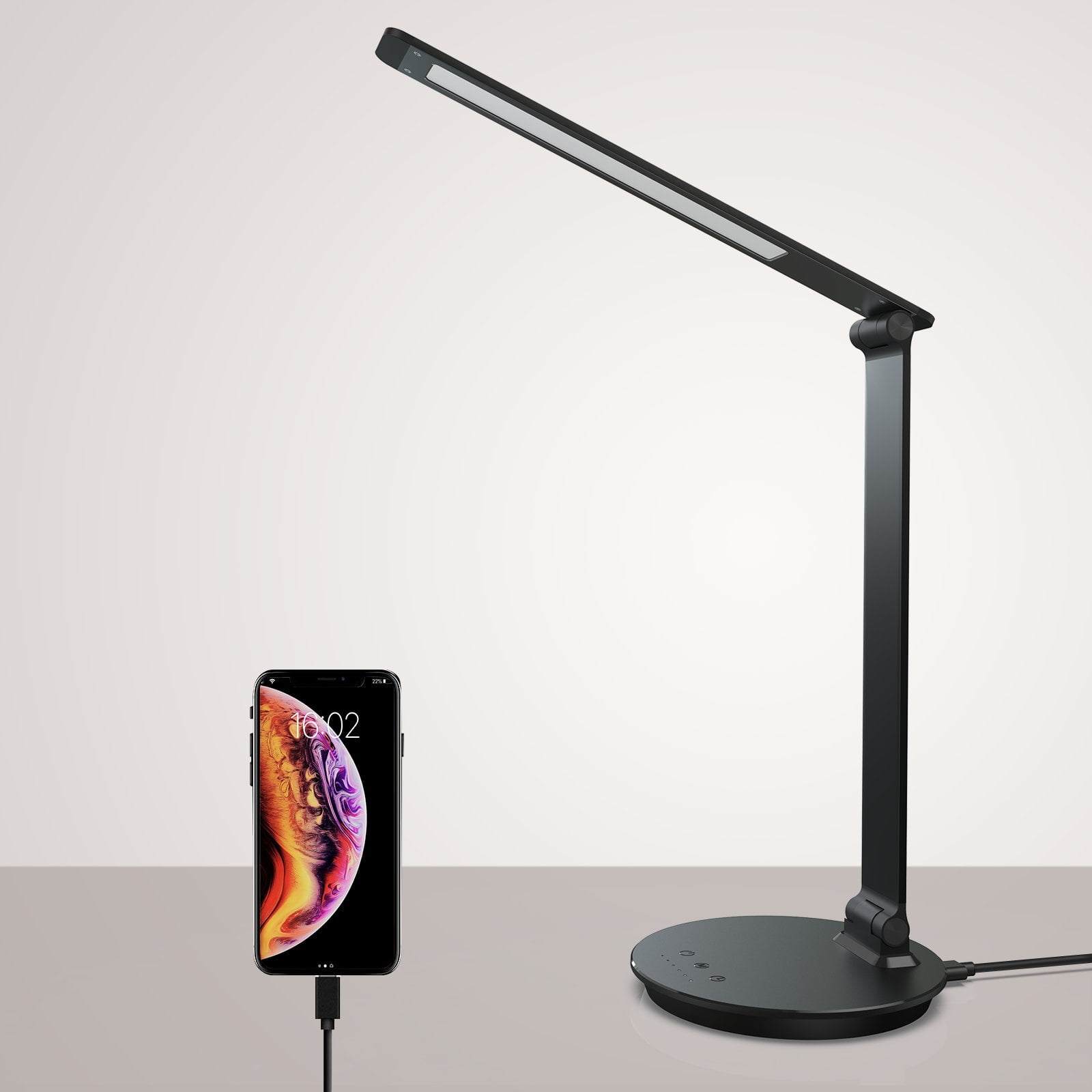 TOPESEL LED Desk Lamp, Dimmable, USB Powered, 5 Modes, 60min Timer ...