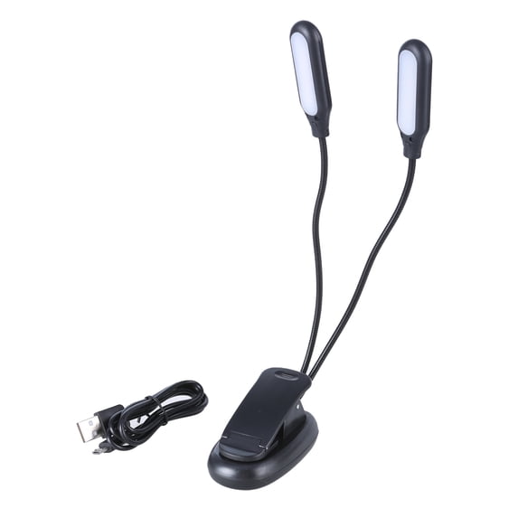 LED Desk Light USB Rechargeable Clip Lamp With 3 Color Lights Double ...