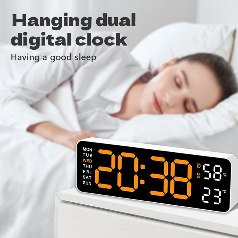LED Digital Alarm Clock:Display Date, temperature and humidity / Two ...