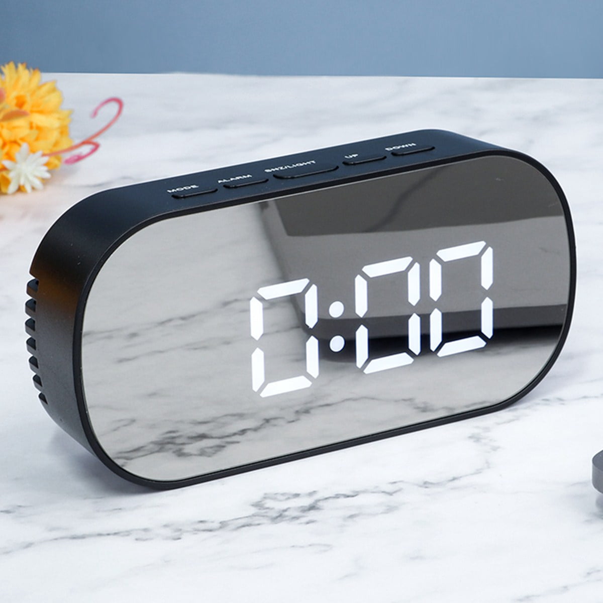 LED Digital Alarm Clock - Home Mirror LED Electronic Clock Bedside ...