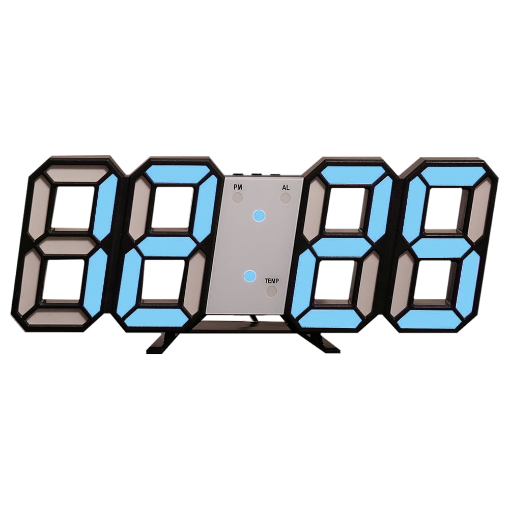 LED Digital Alarm Clock - Large Display, 3D Modern Aesthetic - Corded ...