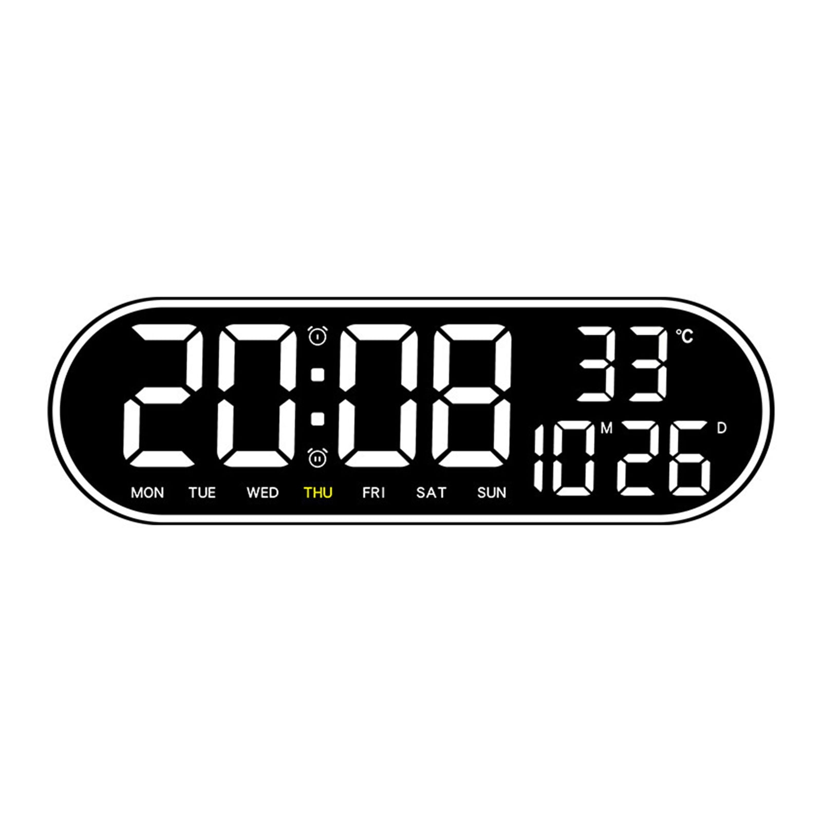 LED Digital Alarm Clock Wall Clock with Timer Date Week Temperature ...