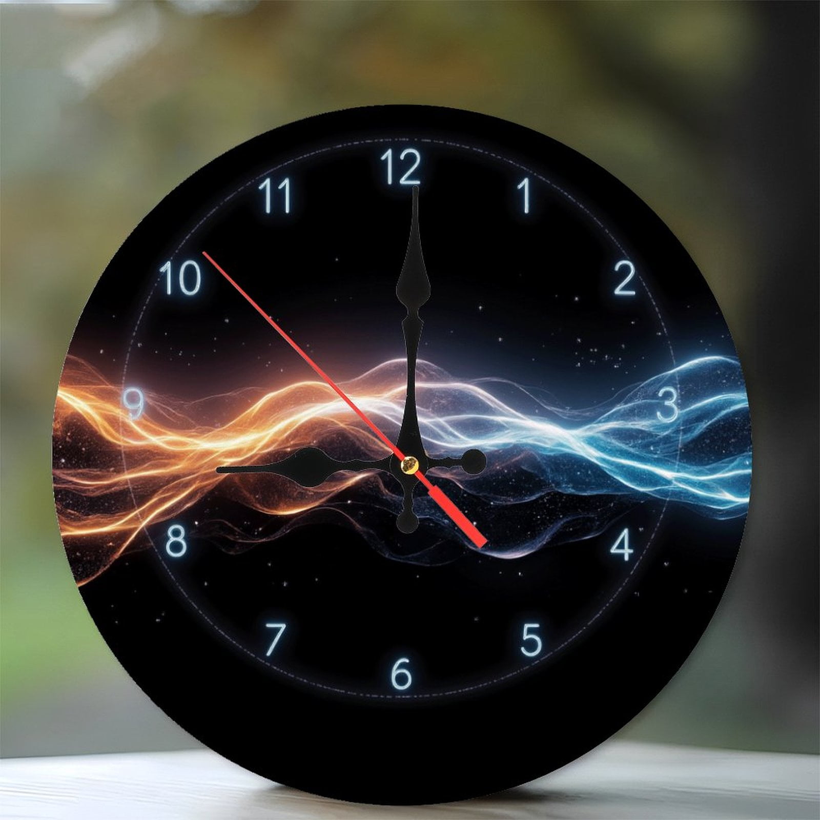 LED Digital Clock 10-Inch Silent Wooden Wall Clock, Battery Operated ...