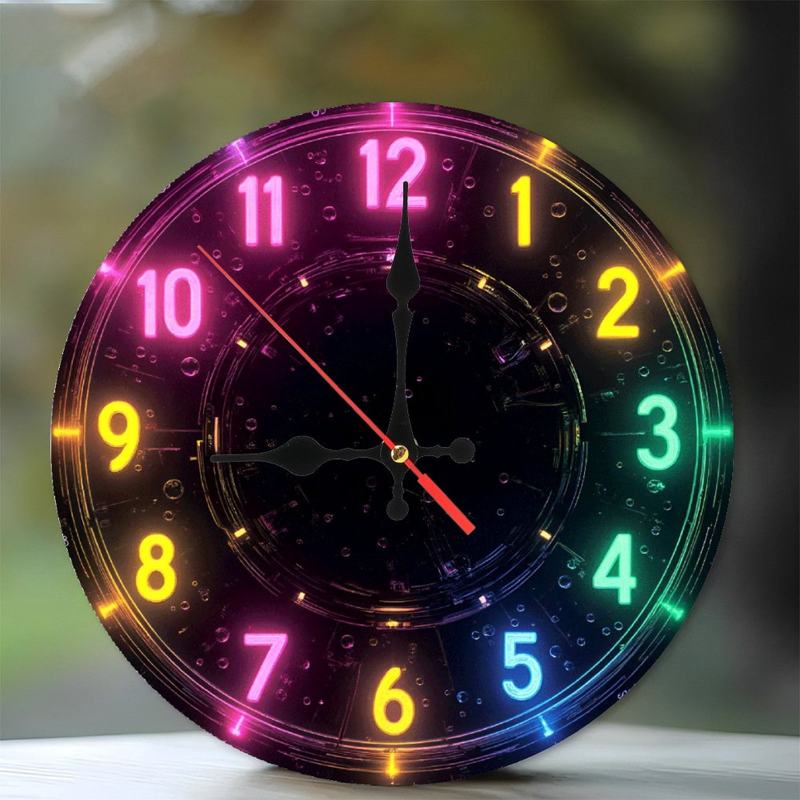 LED Digital Clock with Colorful Display And Alarm(1) 10-Inch Silent ...