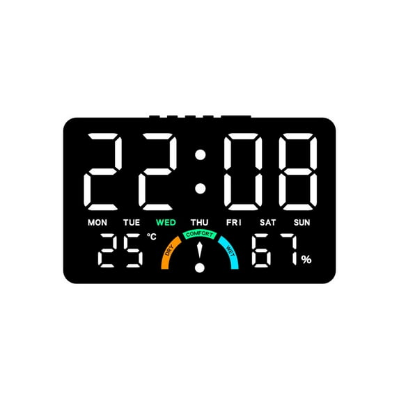 LED Digital Clock With Temperature Humidities Sensors Comfort Display ...