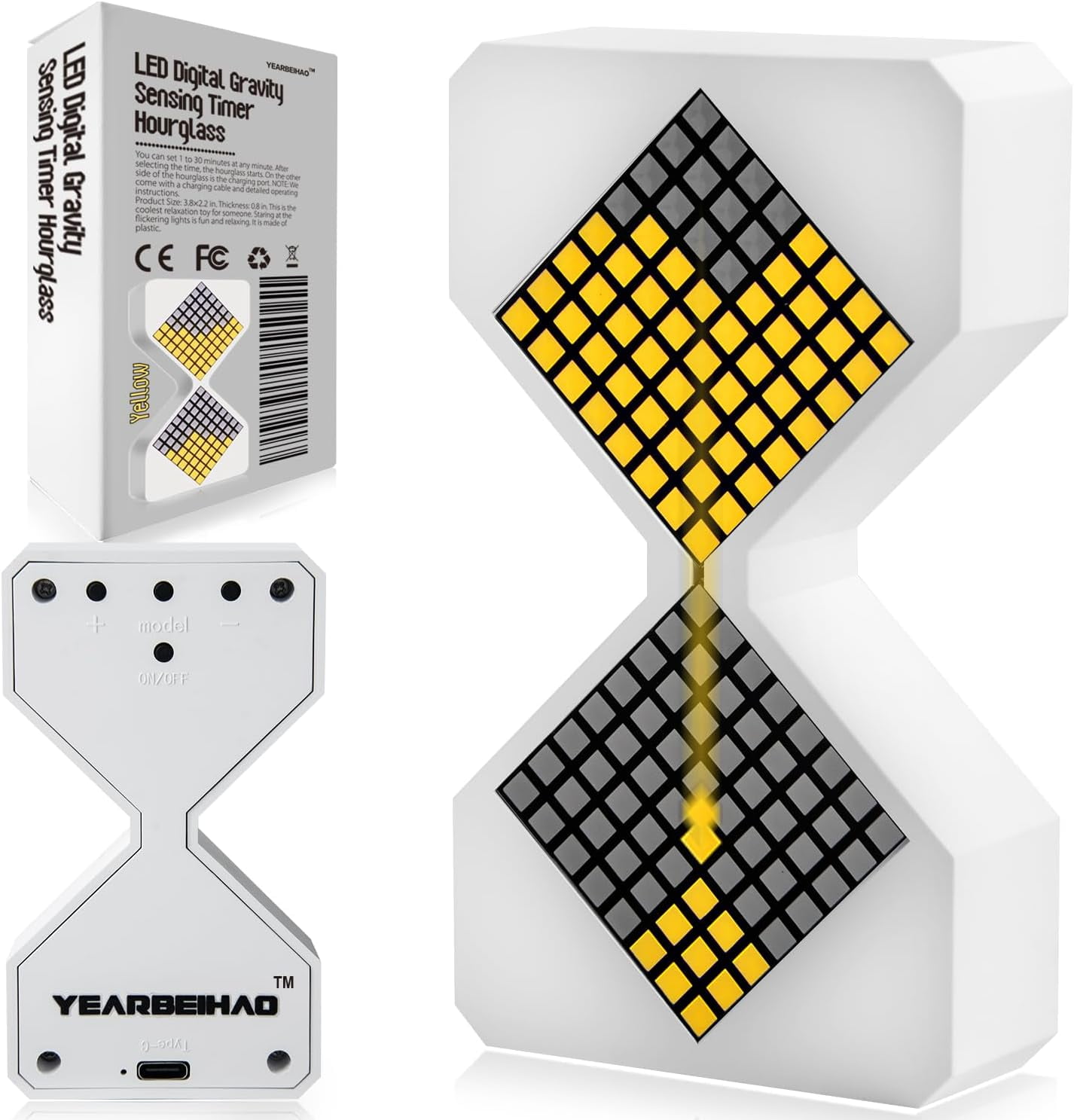 LED Digital Electronic Hourglass Gravity Sensing Timer, YEARBEIHAO 1-30 ...