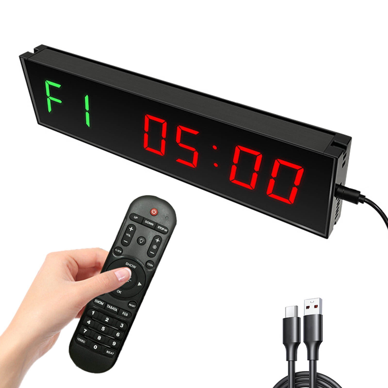 LED Digital Gym Timer Countdown Wireless Remote Control Timer For ...