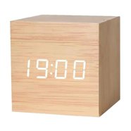 Zunammy Wooden Digital LED Alarm Clock with Wireless Charger Qi Pad ...