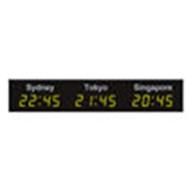 LED Digital Multi Time Zone City Stickers Wall Clock World Time Zone ...