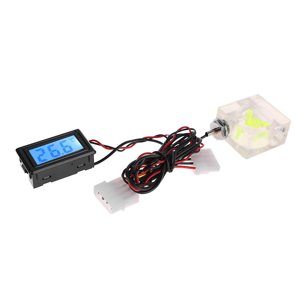 LED Digital Thermometer 3 Way Flow Meter With G1/4 Fitting Connector ...