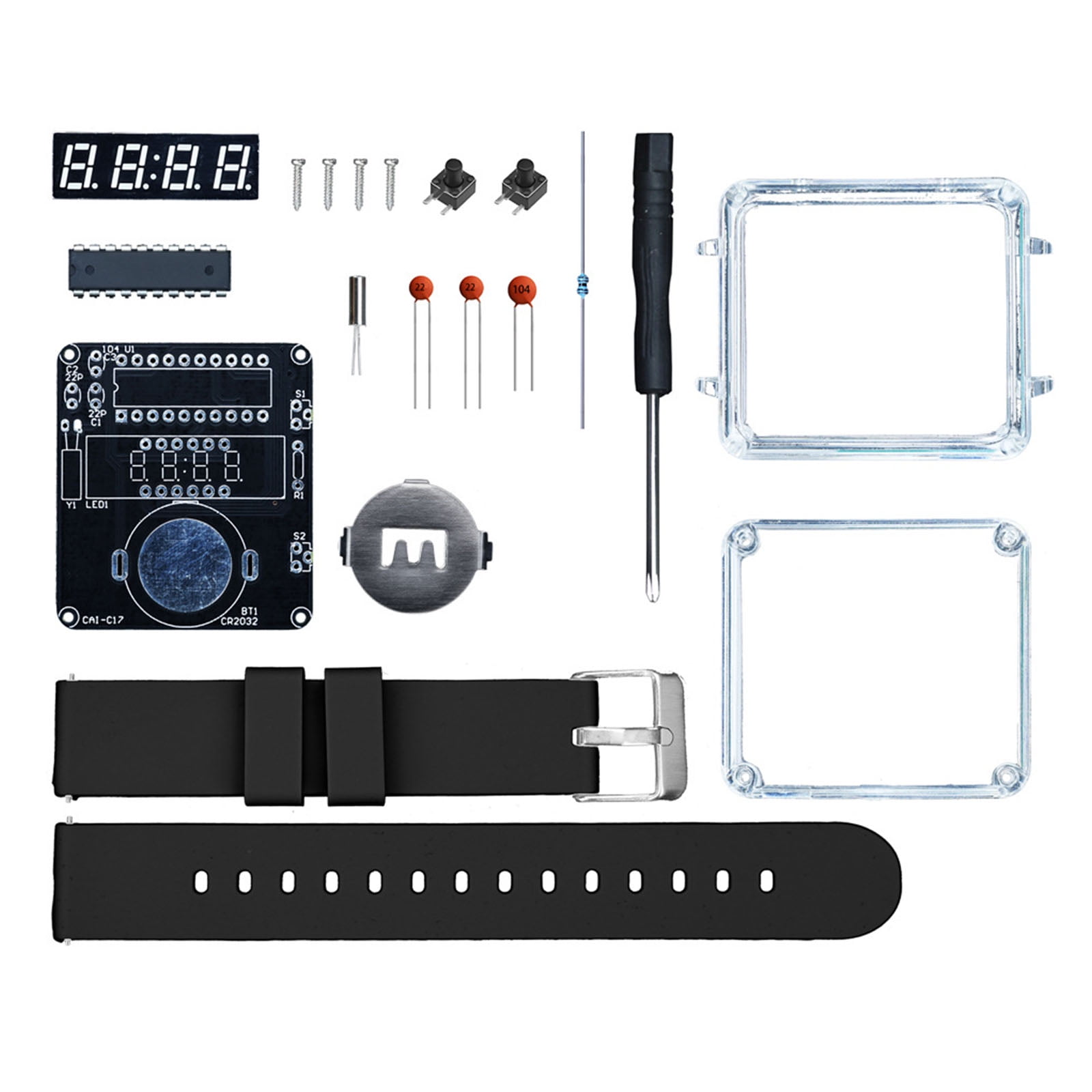 LED Digital Tube Display Electronic Watch Assembly Craft Wrist Clock ...