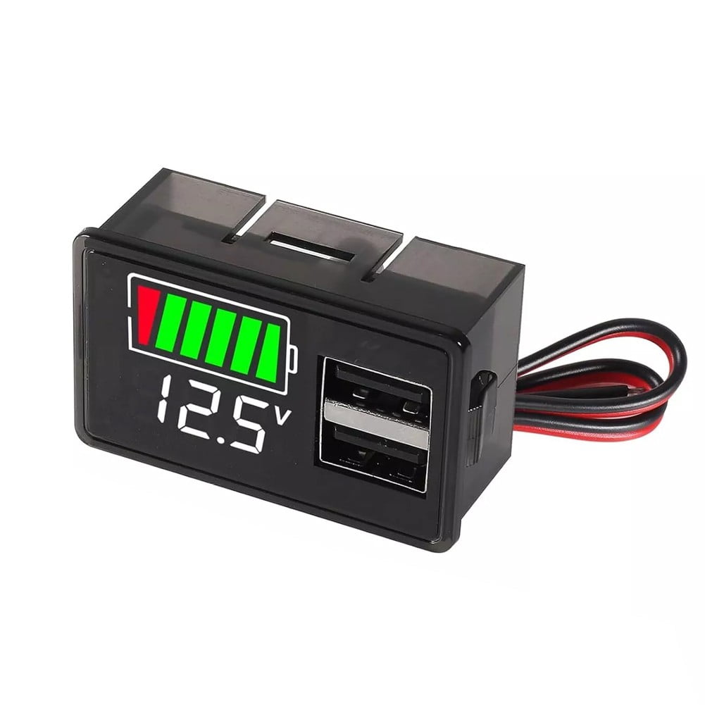 LED Digital Volt Meter, Battery Monitoring and Dual Device Charging ...