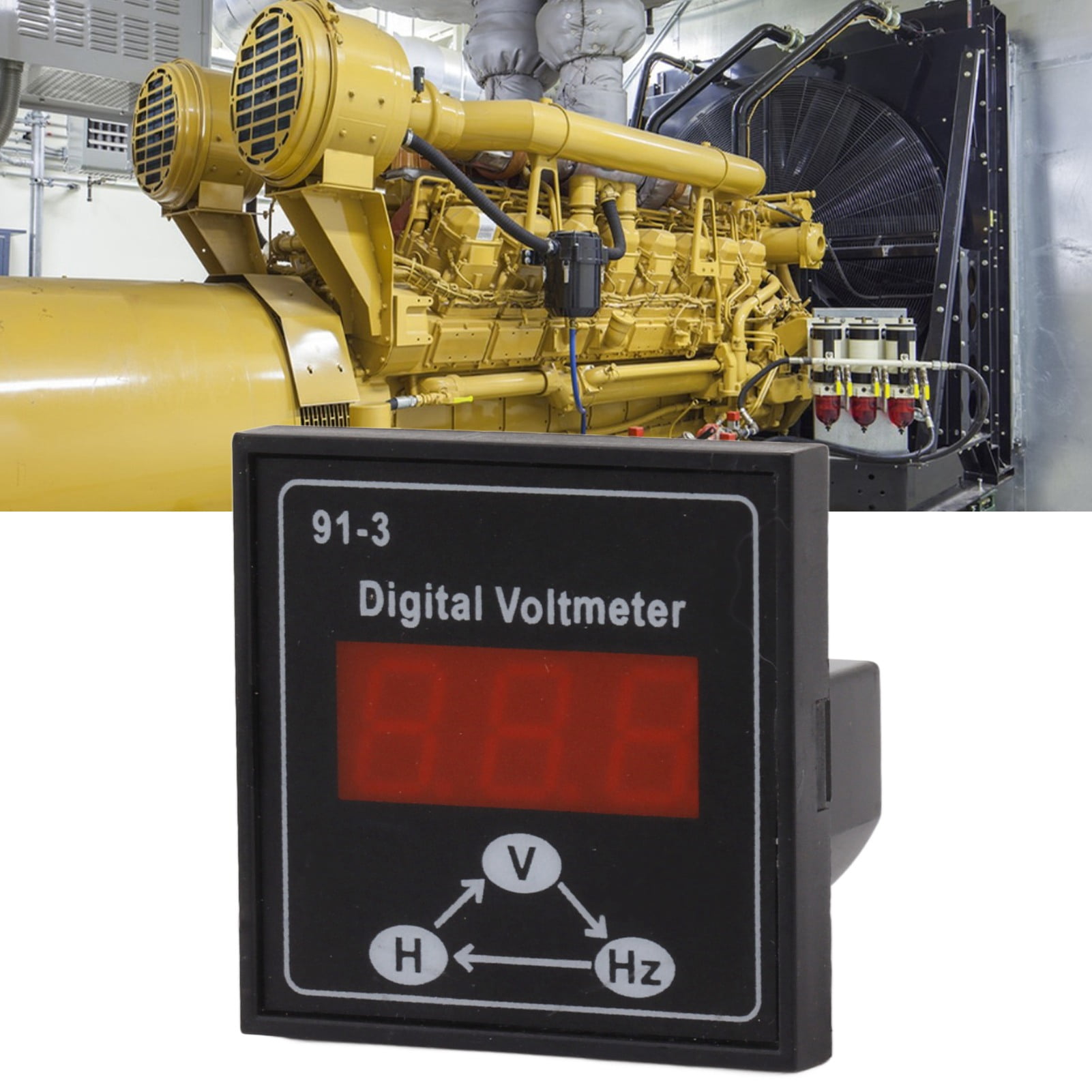 LED Digital Voltage Meter, 220V/380V Compatible, Generator Mains Power ...