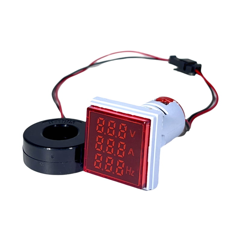 LED Digital Voltmeter Ammeter Hertz Meter AC6-500V Signal Lights ...