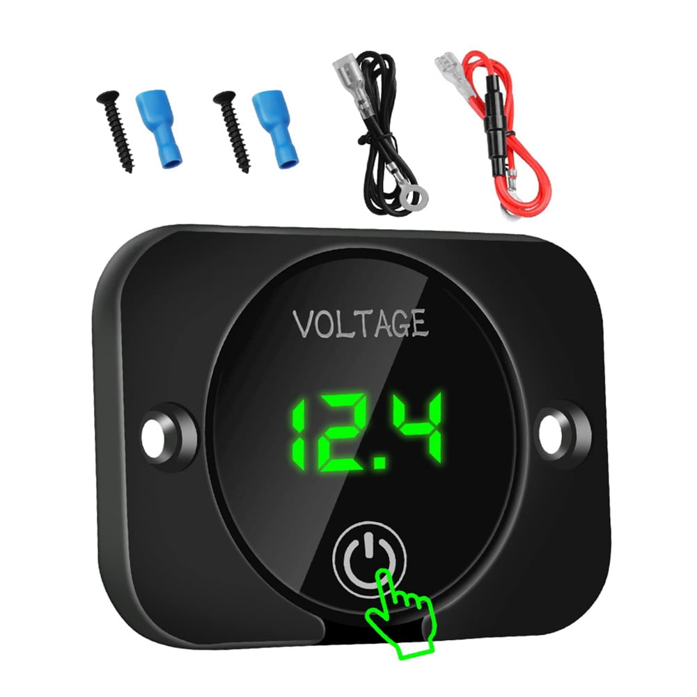 LED Digital Voltmeter Waterproof Voltage Battery Tester with Green ...