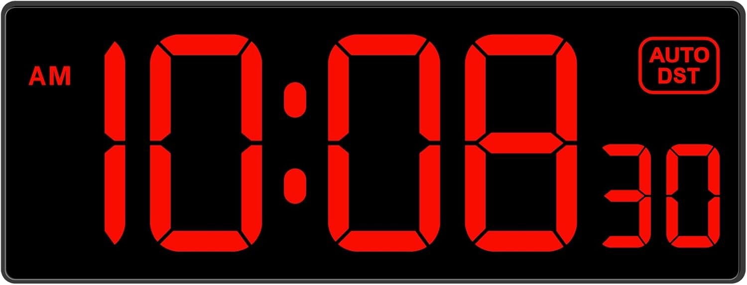 LED Digital Wall Clock, Large Digital Clock Bold Numbers with Seconds ...