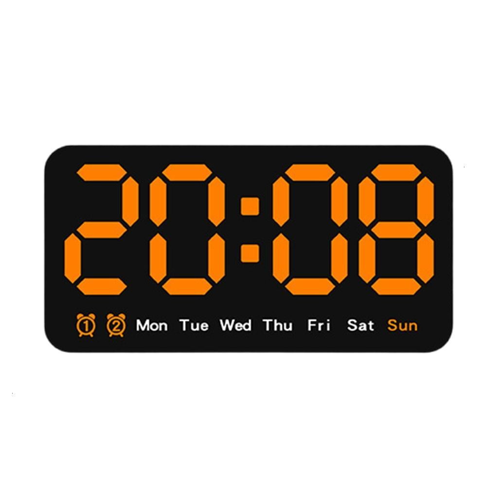LED Digital Wall Clock Large Display 2 Alarms Clock with DST Feature 3 ...