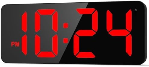 LED Digital Wall Clock with Large Display, Big Digits, Auto-Brightness ...