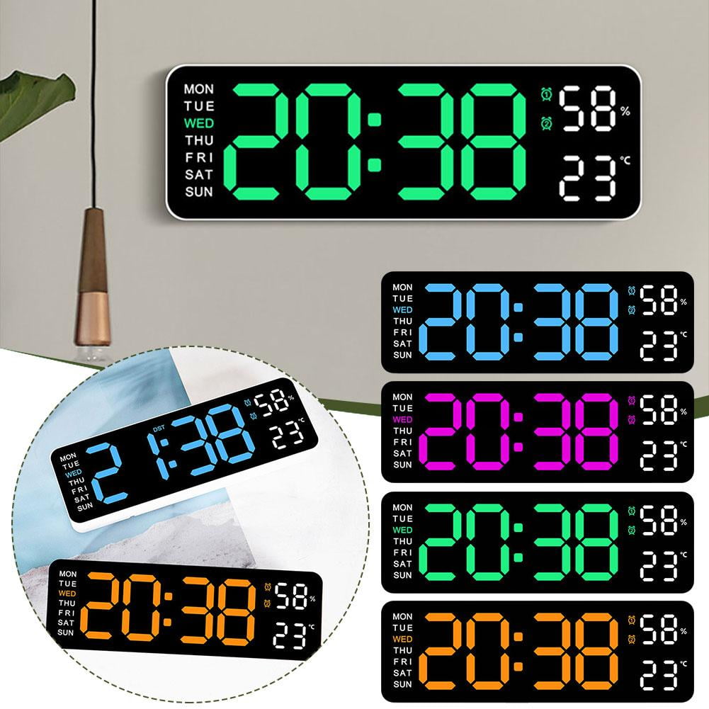 LED Digital Wall Clock with Remote 13 Large Display Countdown Dimmer ...