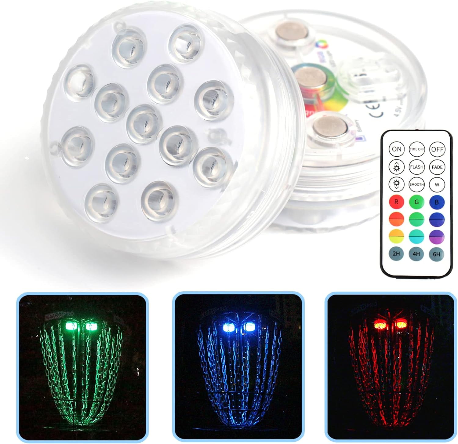 LED Disc Golf Baskets Light with Magnetic Attachment, RF Remote Control ...