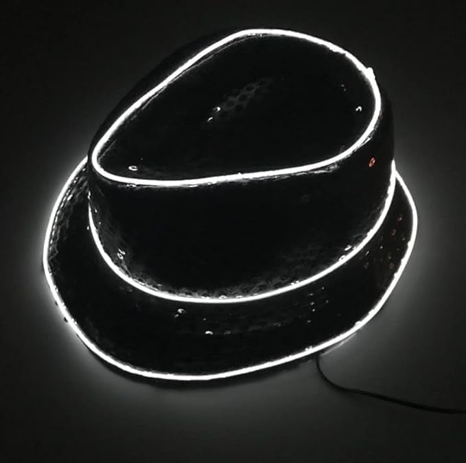 LED Disco Top Hat Unisex Flashing LED Hat Jazz Hats for Men Women Party ...