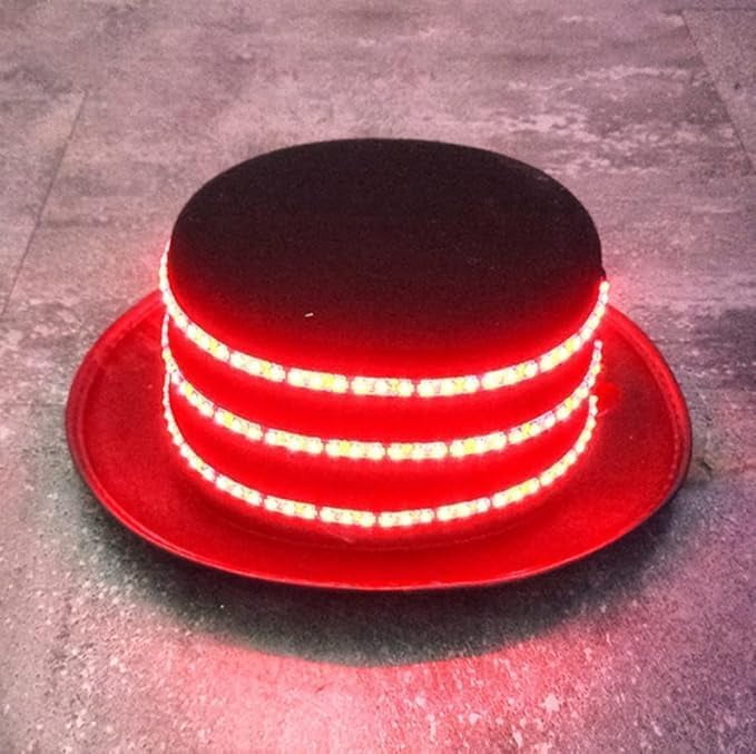 LED Disco Top Hat Unisex Flashing LED Hat Jazz Hats for Men Women Party ...