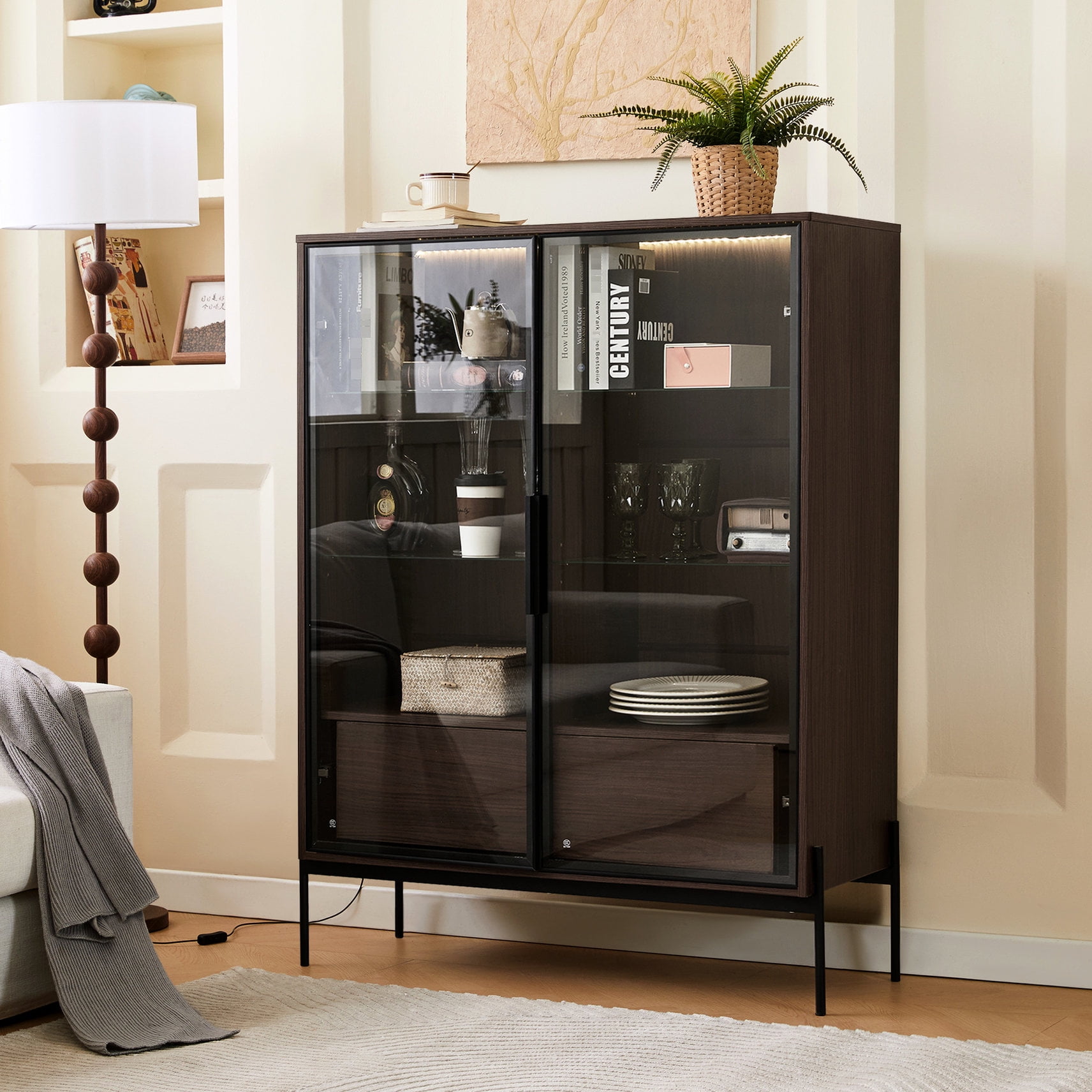 LED Display Cabinet with Clear Instructions and Easy Assembly / Quick ...