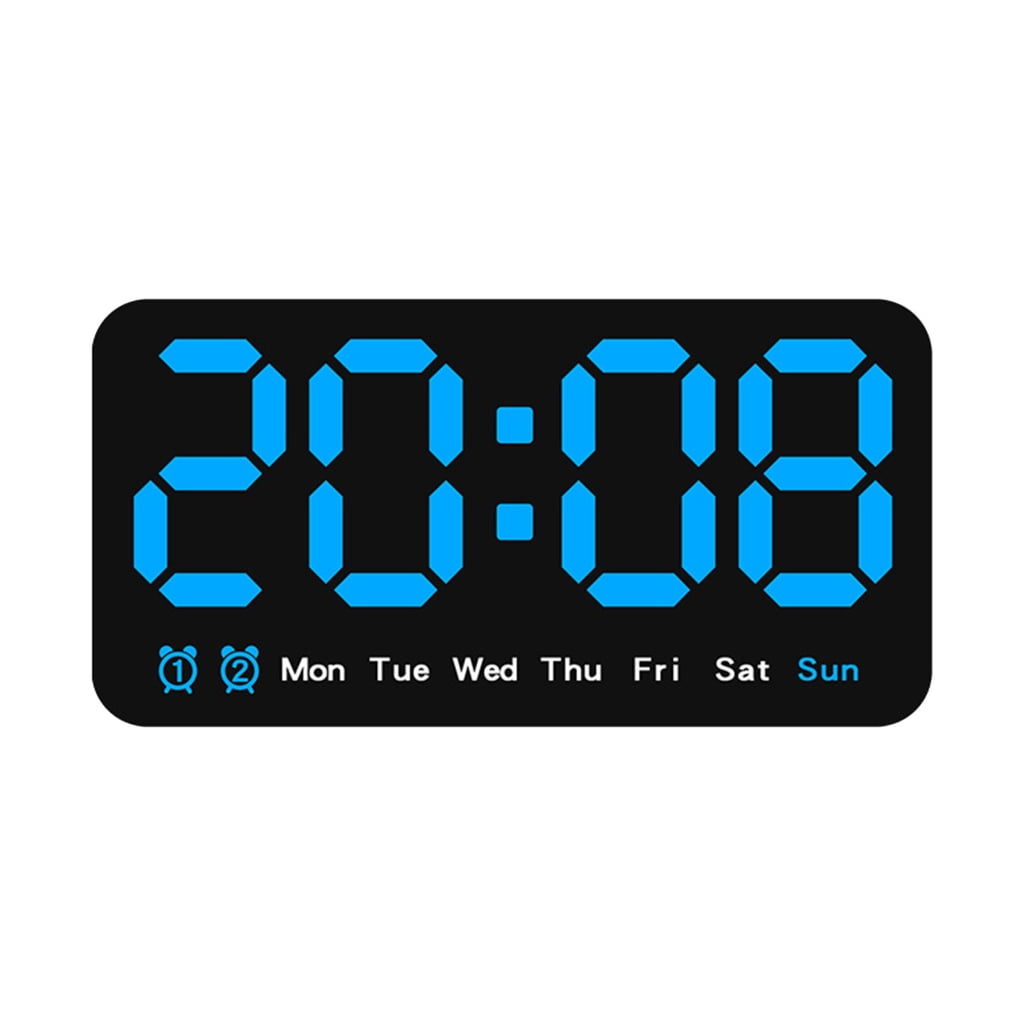 LED Display Digital Wall Desk Clock with Big Digits and DST Feature for ...