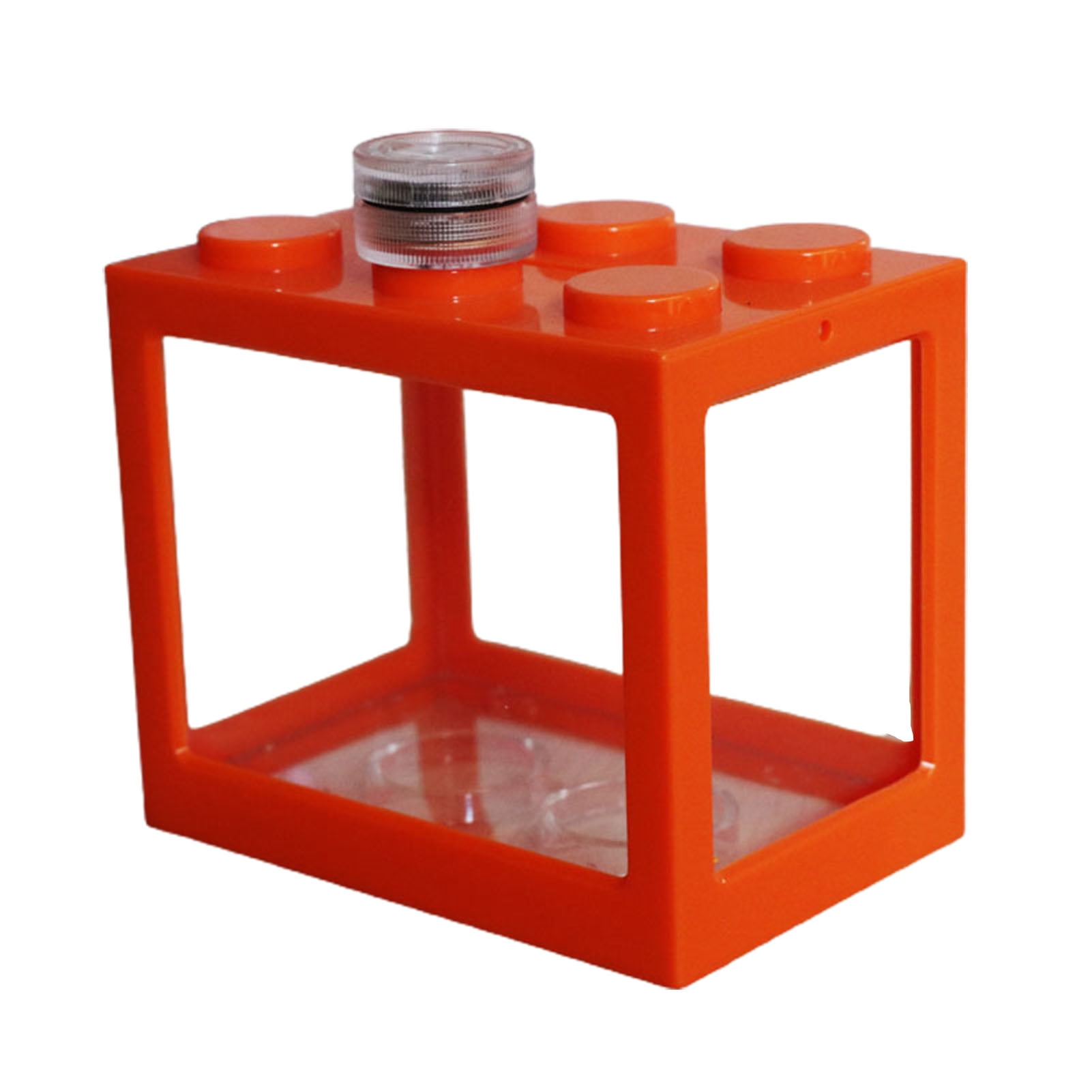 LED Display Fish Tank Small Desktop Aquarium Starter Kit with Lid for ...