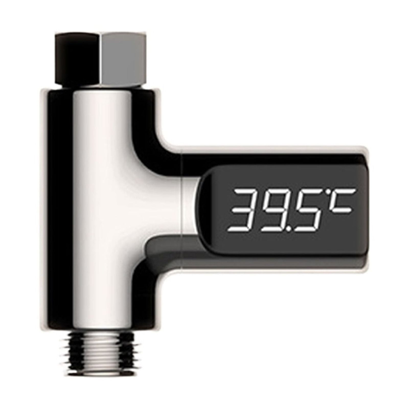 LED Display Household Water Shower Thermometer 5-85 Flow Self-powered ...