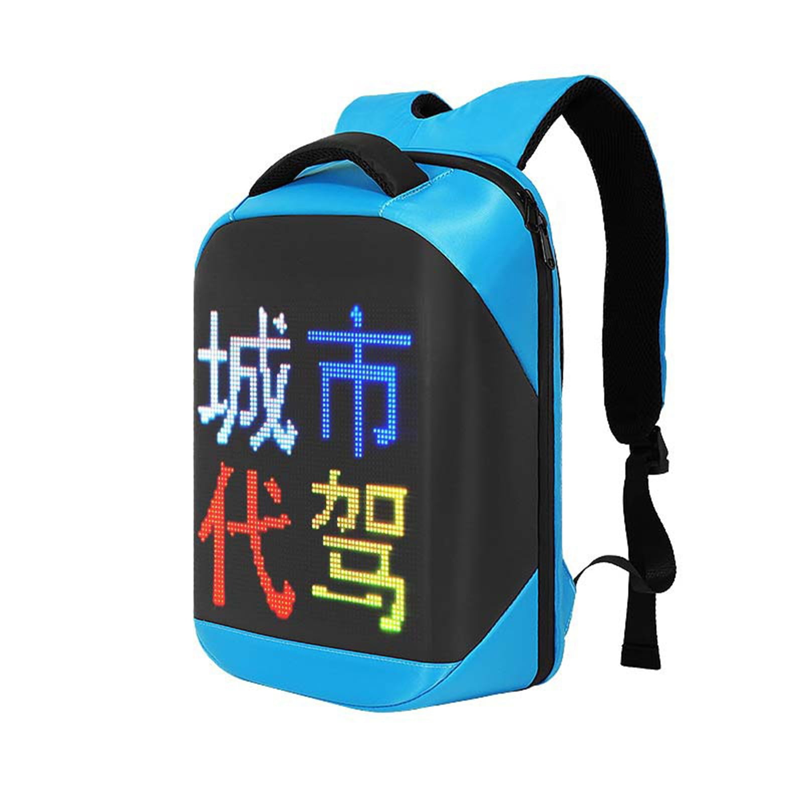 LED Display Screen Light Walking Billboard Backpack Laptop Bag(Blue ...