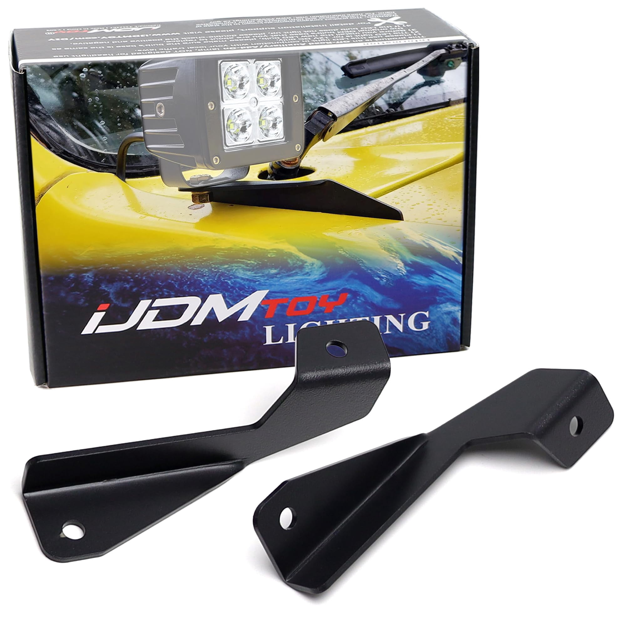 LED Ditch Light Hood Edge Low Profile Mounting Brackets ONLY, For ...