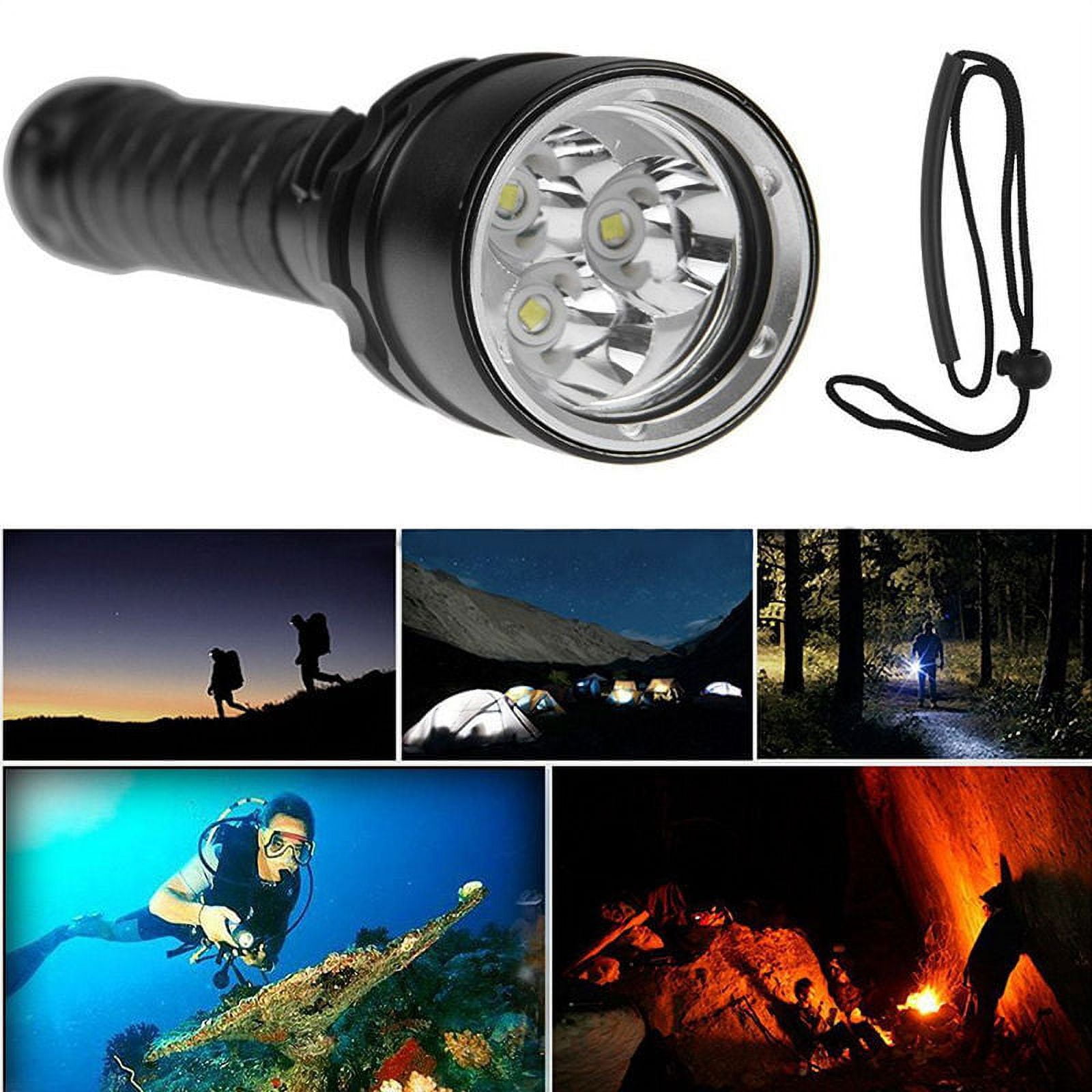 LED Diving Flashlight 3x XM-T6 | 8000 Lumens Waterproof Torch for ...