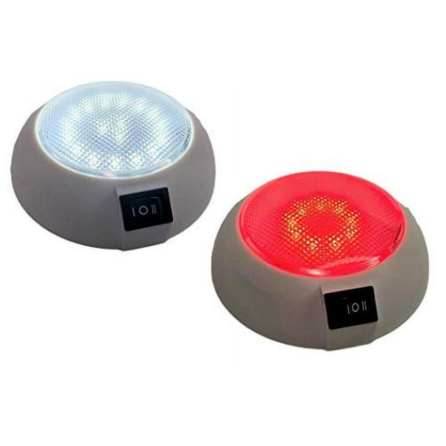 LED Dome Light - 4.5" High Power White & Red LED Downlight - 12 VDC ...