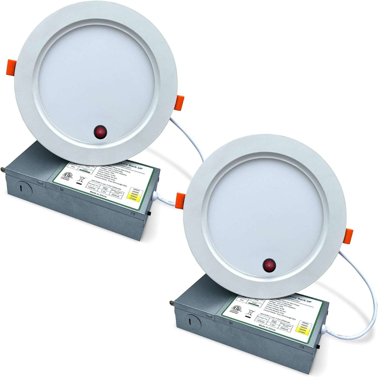 LED Downlight 6 Inch | 16W Dimmable w/ 90 Min Emergency Battery Backup ...