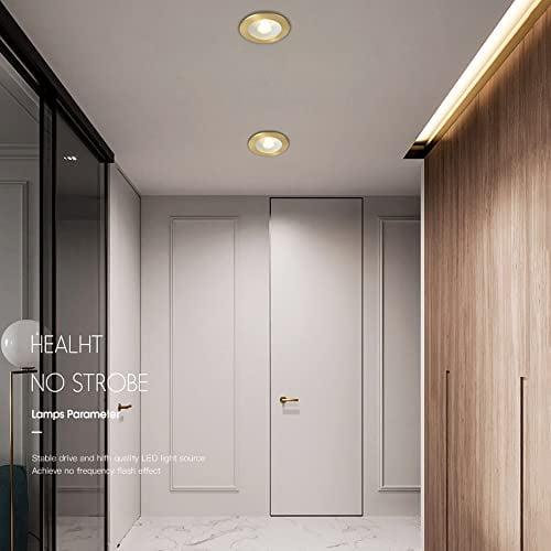 LED Downlight Brushed Gold Ceiling Light Economical Fixed Recessed Fire ...