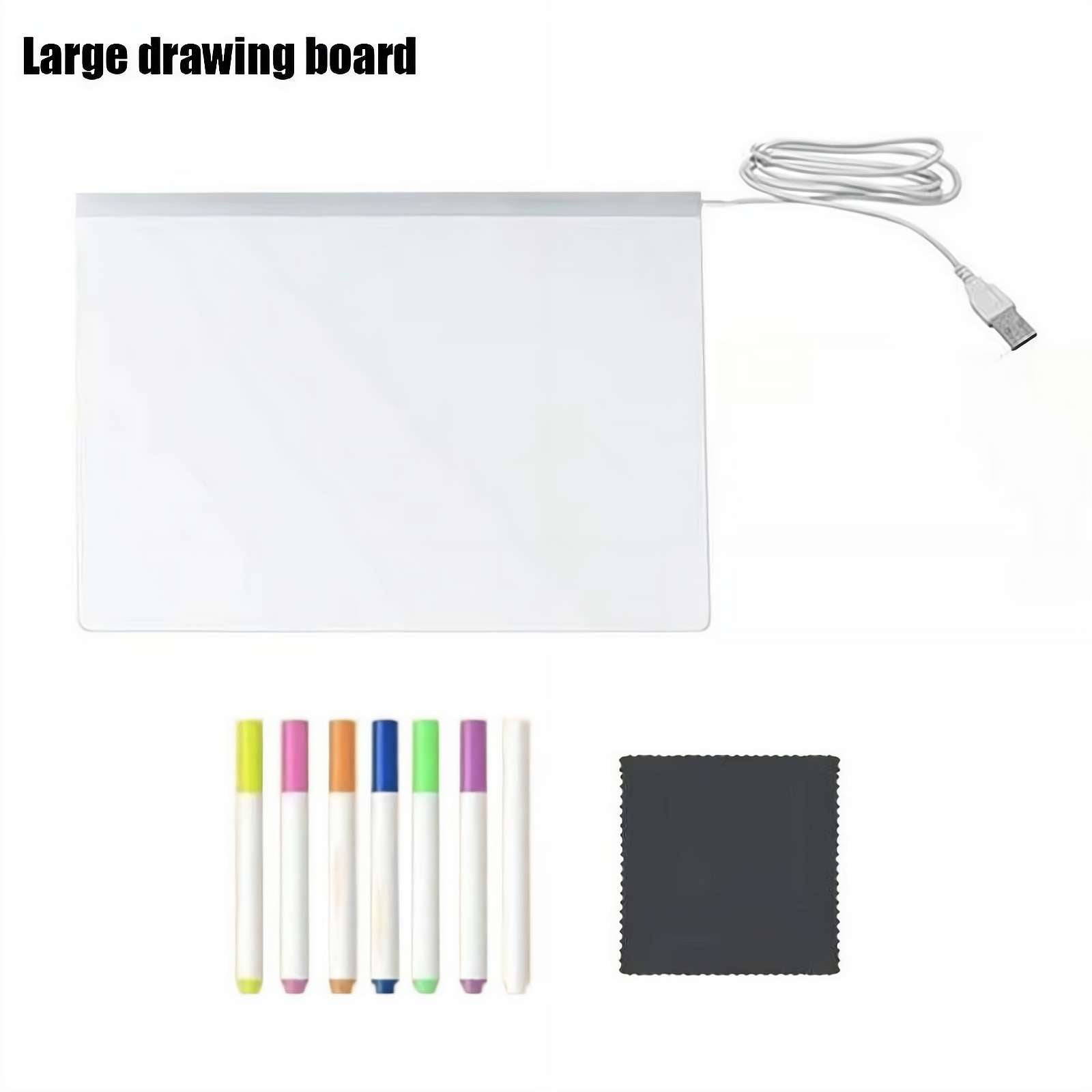 LED Drawing Board, 7.87” × 11.81” Light Up Acrylic Message Board, Daily ...