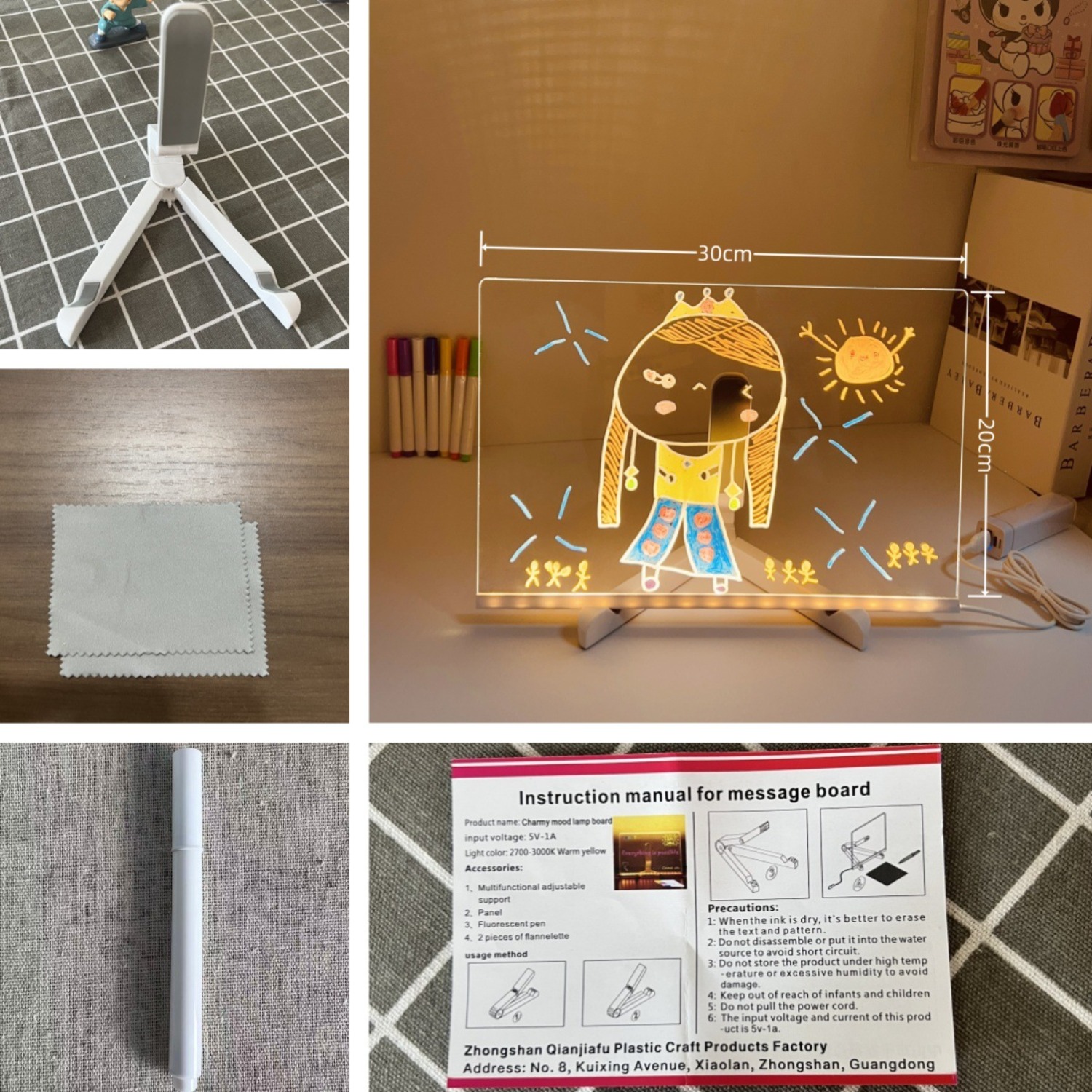 LED Drawing Board, Erasable Illuminated Transparent Acrylic Writing ...