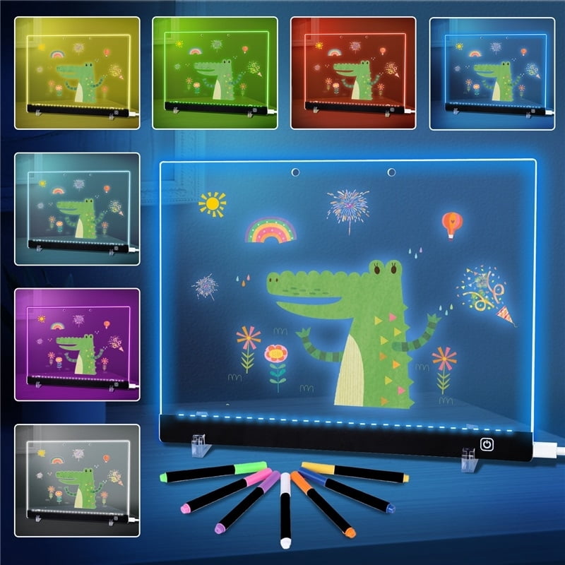 LED Drawing Board for Kids - TMsport A4 Light Up Tracing Pad with 7 ...