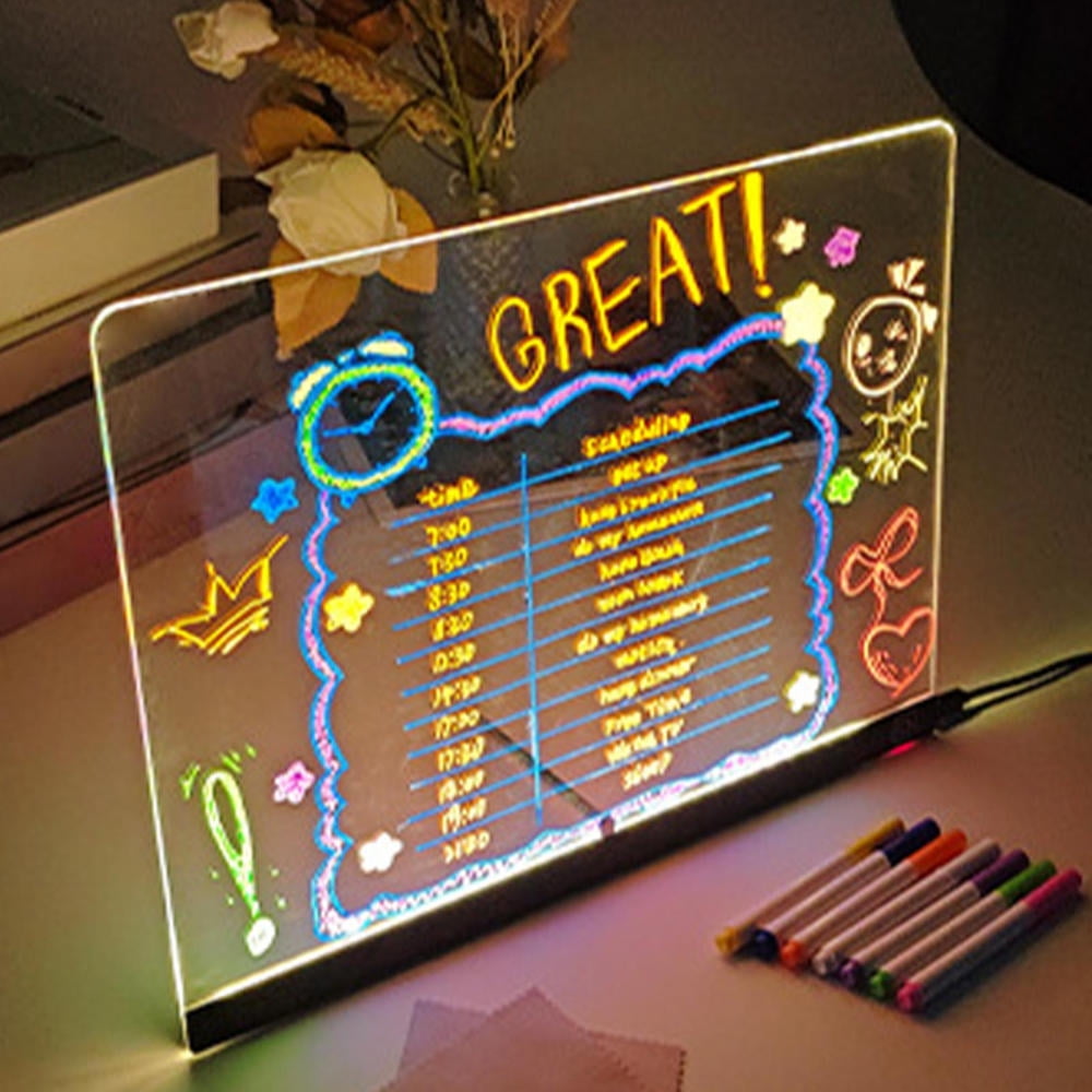 LED Drawing Board | LED Dry Erase Board | A Rewritable Glow Acrylic ...