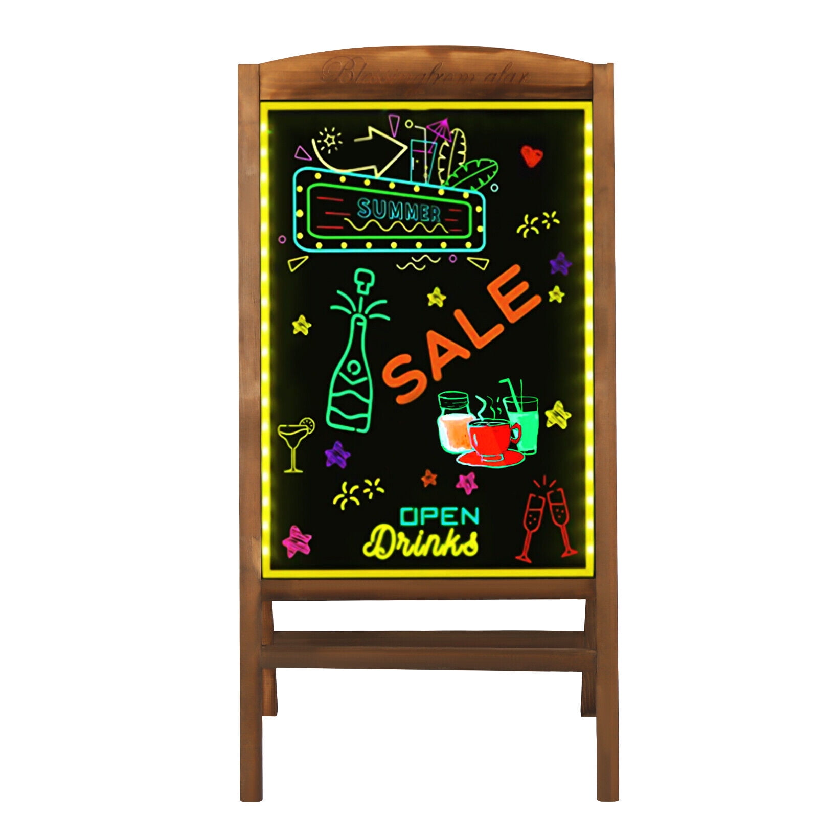 LED Drawing Chalk Board Dryerase Neon Sign with Stand for Restaurant ...