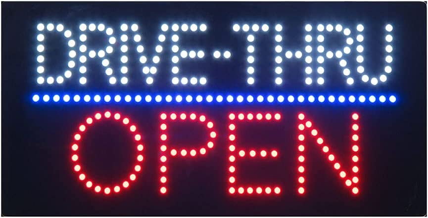 LED Drive Thru Sign for Business, Super Bright LED Open Sign for Fast ...