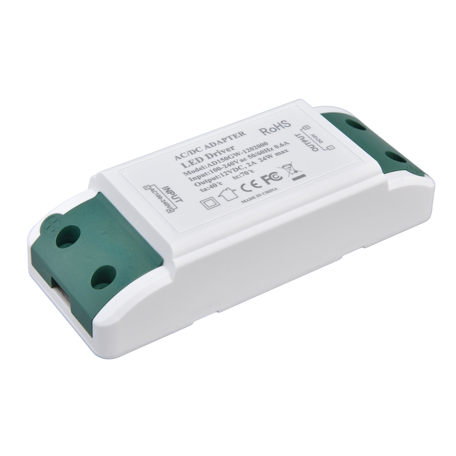 LED Driver 12V DC 24W 2A LED Power Transformer for LED Strip Light and ...