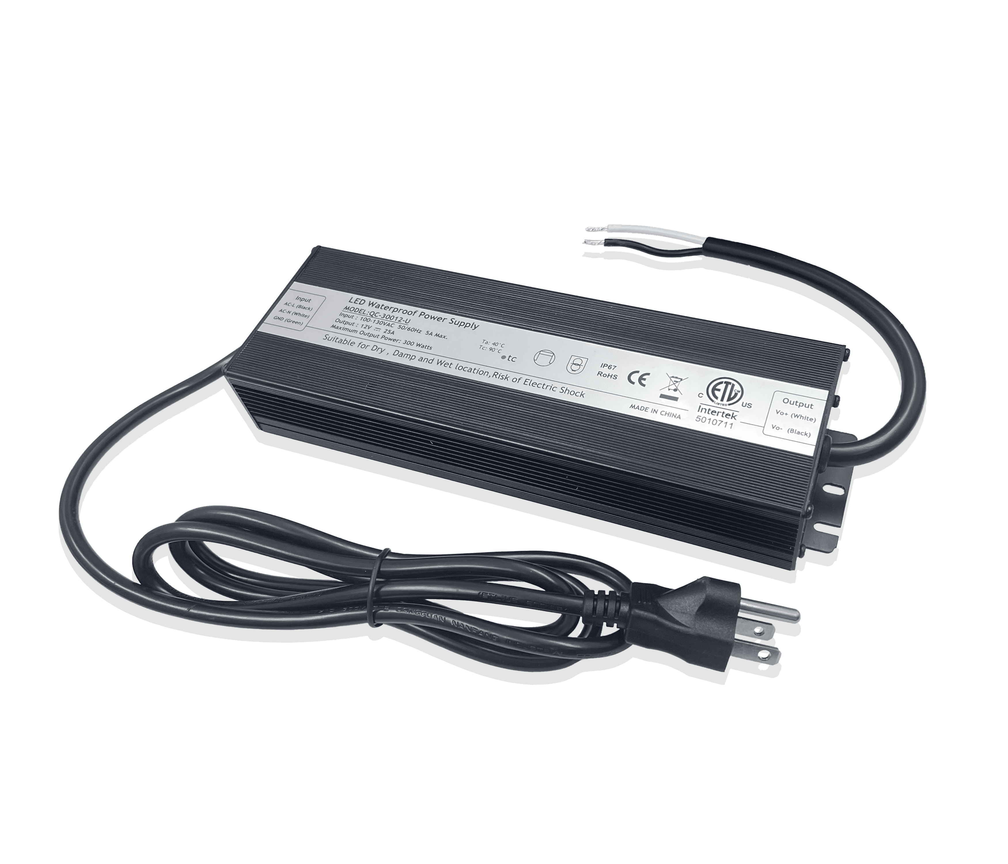 LED Driver 300W 12V Power Supply, IP67 Waterproof Low Voltage ...