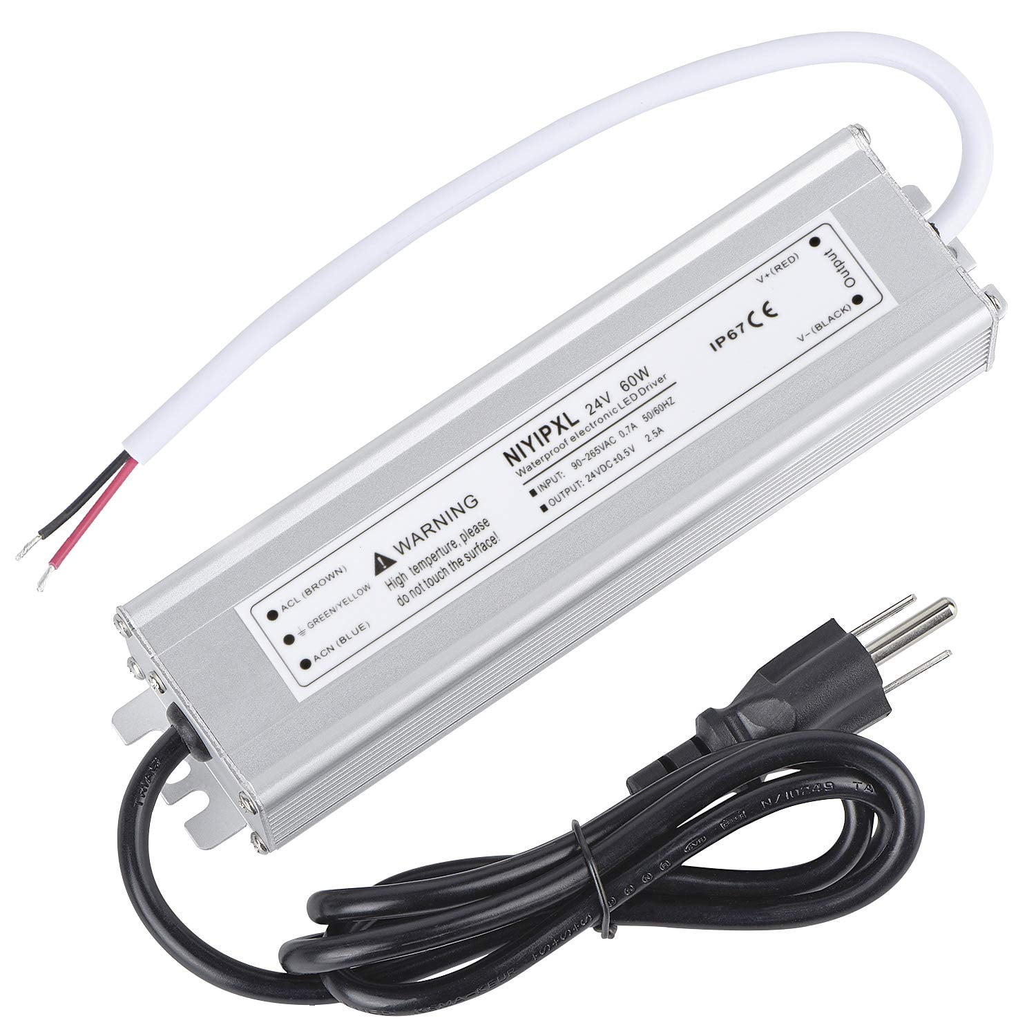 LED Driver 60 Watts 24V DC Low Voltage Transformer， Waterproof IP67 LED ...