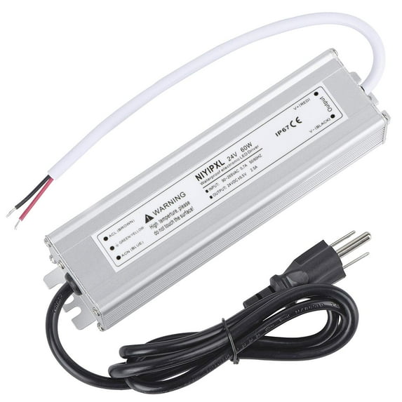 LED Driver 60 Watts 24V DC Low Voltage Transformer， Waterproof IP67 LED ...